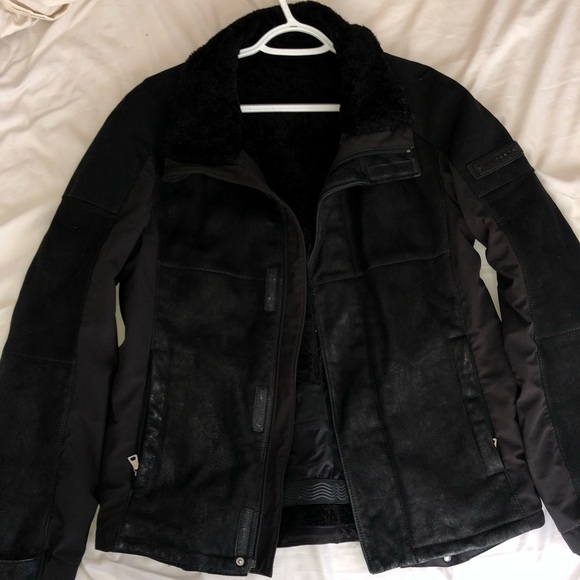 Prada | Jackets & Coats | Mens Prada Winter Coat Sheep Fur And Leather ...